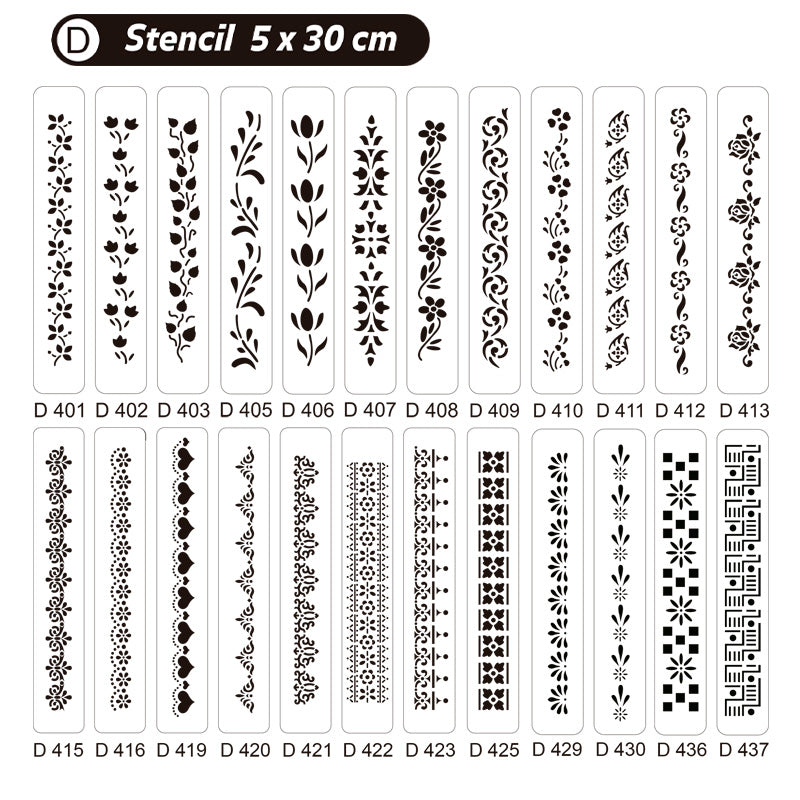 Stencil D 5x30 cm – Solo Graffic